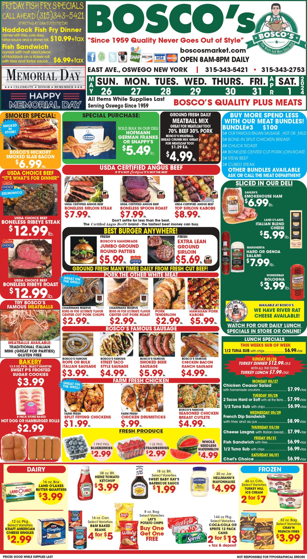 Weekly Specials – Bosco & Geers